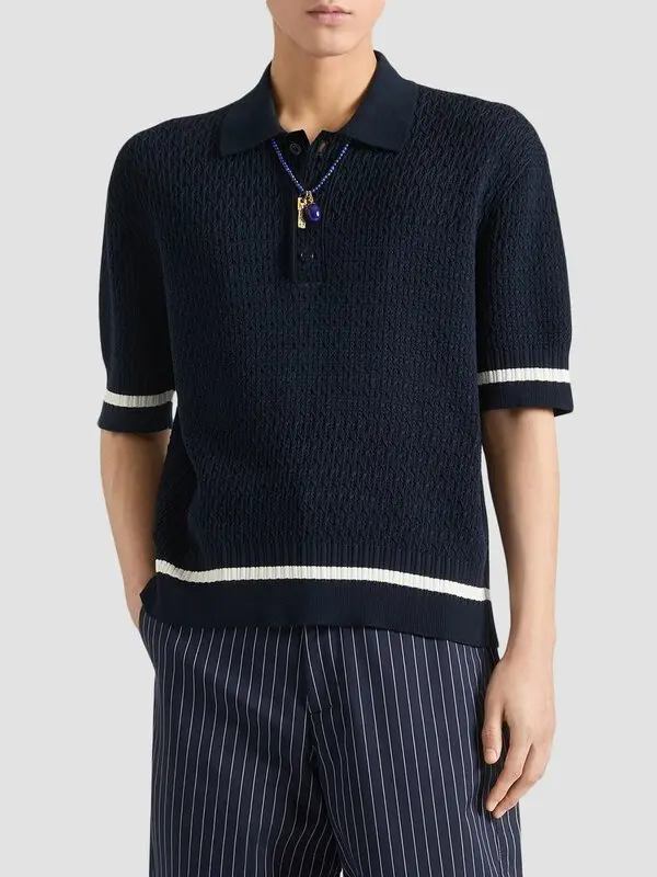 Givenchy Polo Shirt In Knit With Logo Embroidery