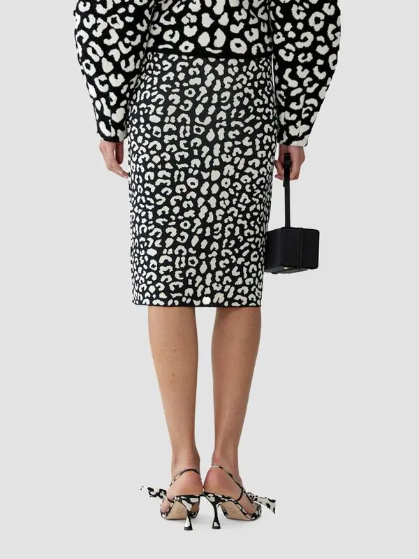 Carolina Herrera Leopard Silk-blend Knee-length Pencil Skirt