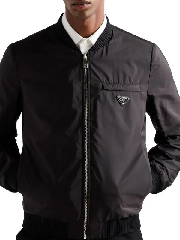 Prada Nappa Leather Bomber Jacket - Black