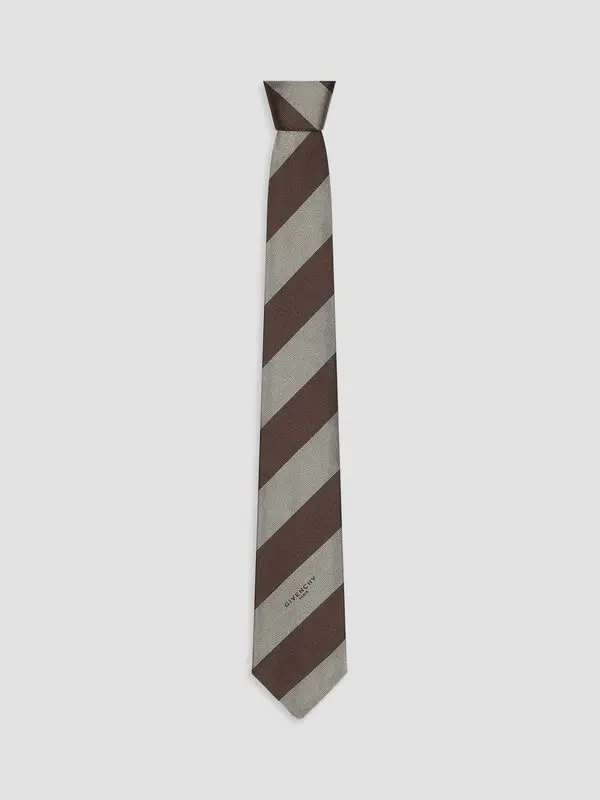 Givenchy Bold Stripes Tie In Silk Gros Grain - Cloud Grey