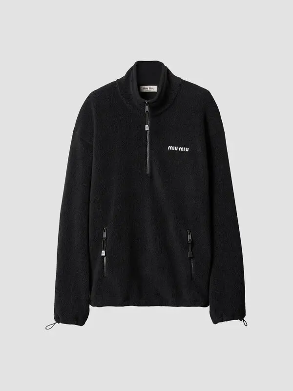Miu Miu Fleece Sweatshirt - Black
