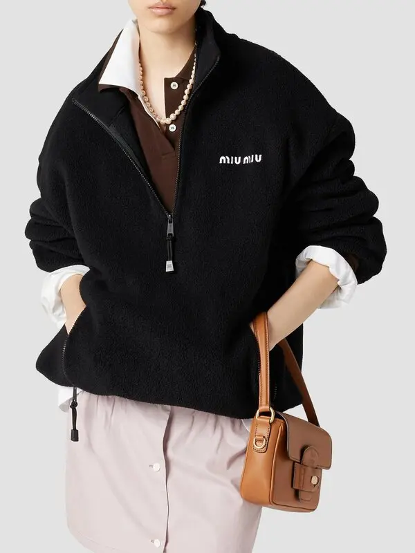 Miu Miu Fleece Sweatshirt - Black