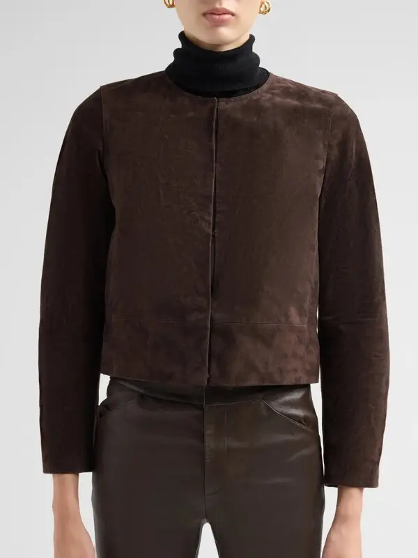 Vince Suede Collarless Jacket
