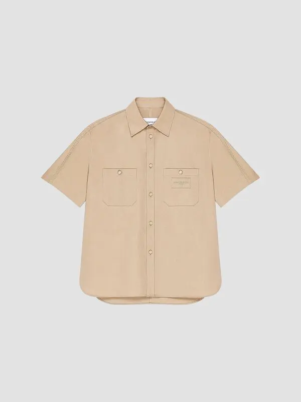 Givenchy Couture Seam Shirt In Cotton With Patch - Beige