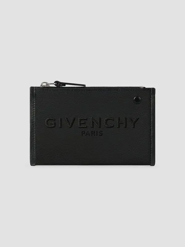 Givenchy Cargo Zipped Card Holder In Canvas - Black