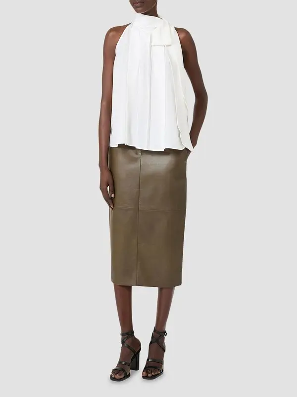 Max Mara Sleeveless Crepe De Chine Top - White