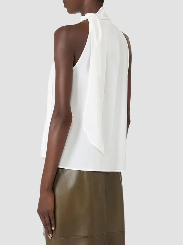 Max Mara Sleeveless Crepe De Chine Top - White