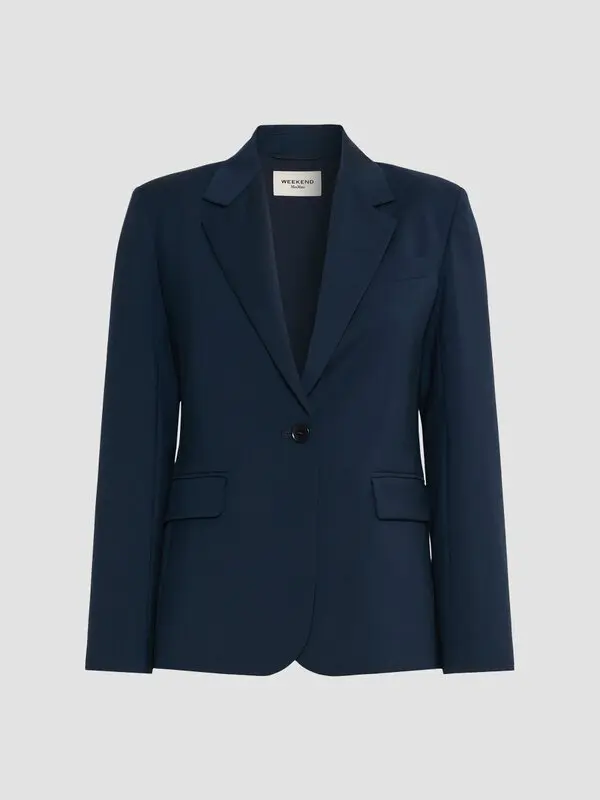 Max Mara Single Breasted Stretch Wool Blazer