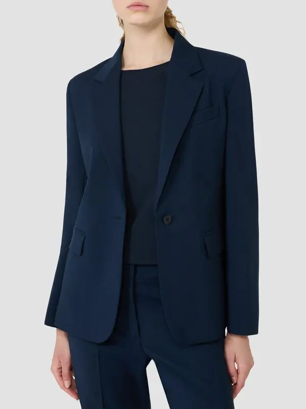 Max Mara Single Breasted Stretch Wool Blazer