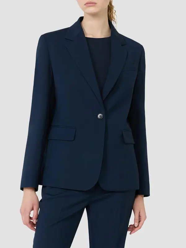 Max Mara Single Breasted Stretch Wool Blazer