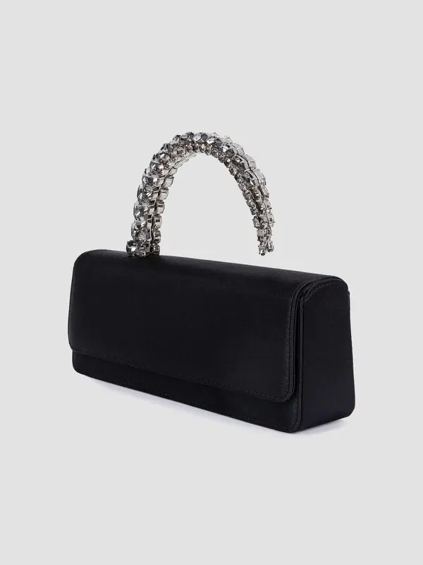 L'ALINGI Malika Embellished-handle Satin Clutch