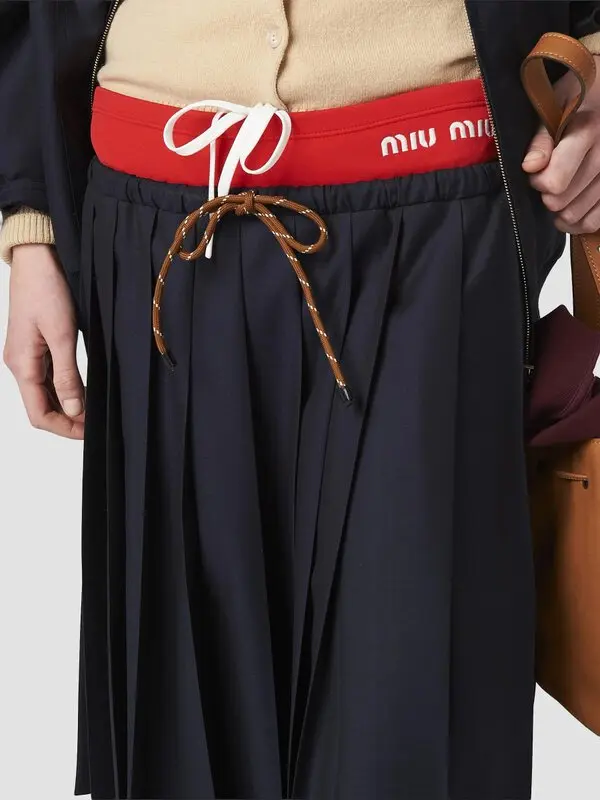 Miu Miu Pleated Batavia Skirt