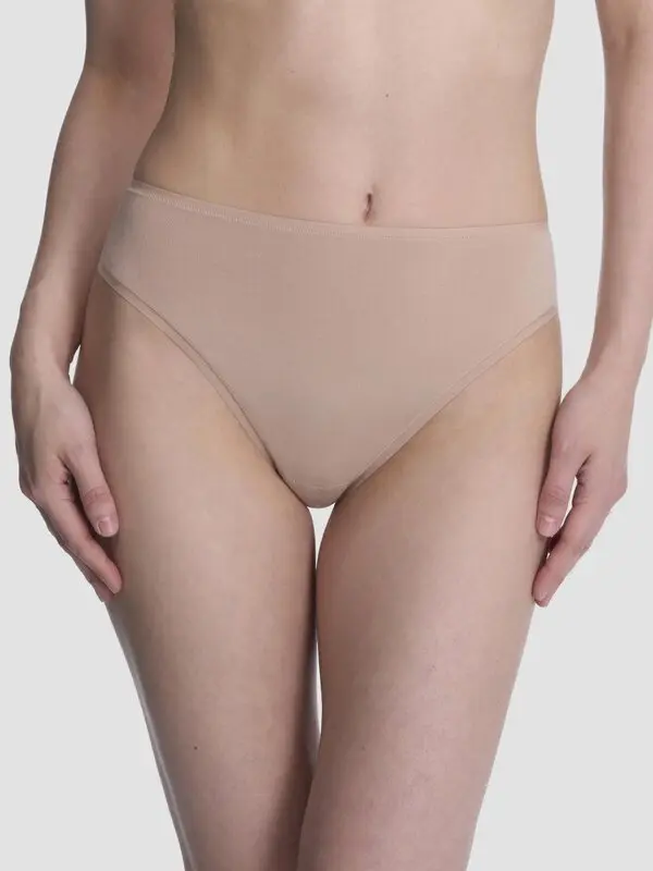 Natori Bliss Bare Cotton High Cut Brief - Cafe