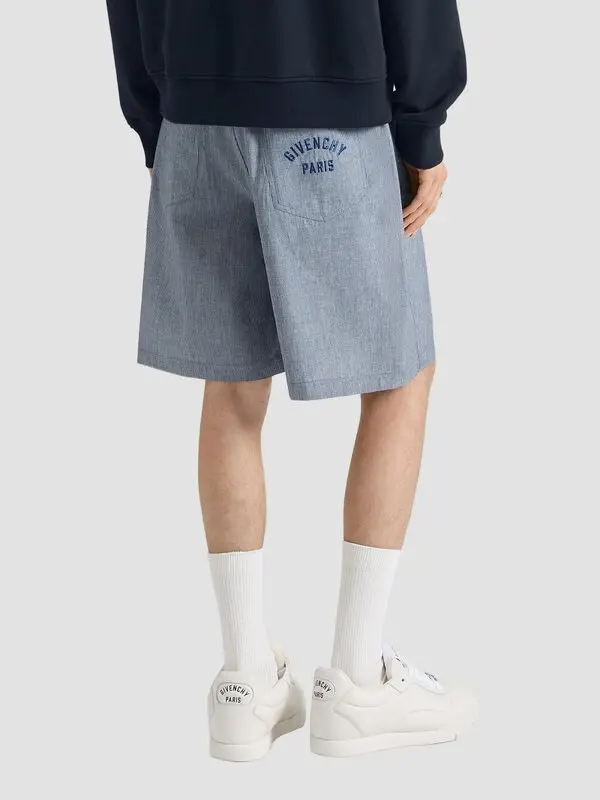 Givenchy Couture Seam Striped Bermuda Shorts In Cotton