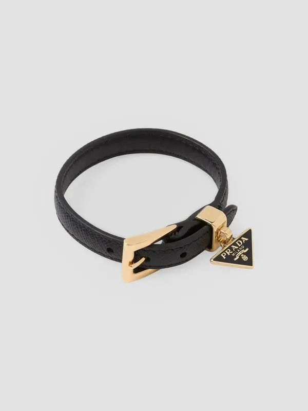 Prada Saffiano Leather Bracelet - Black