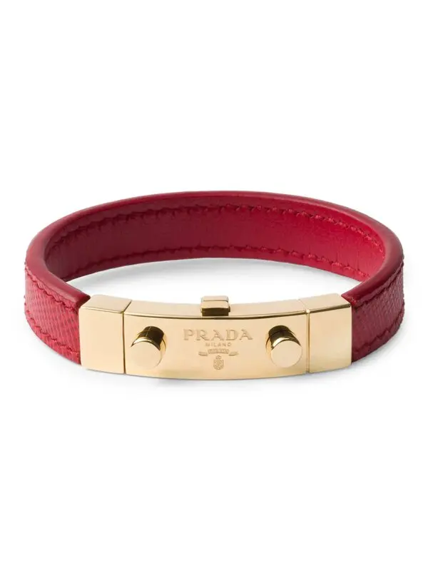 Prada Saffiano Leather Bracelet - Red
