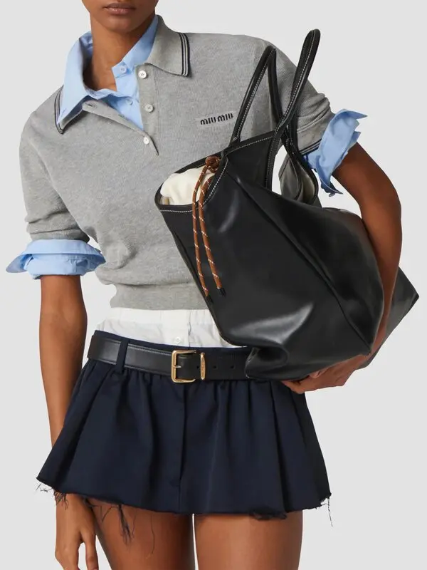 Miu Miu Cotton Jersey Polo Shirt - Grey