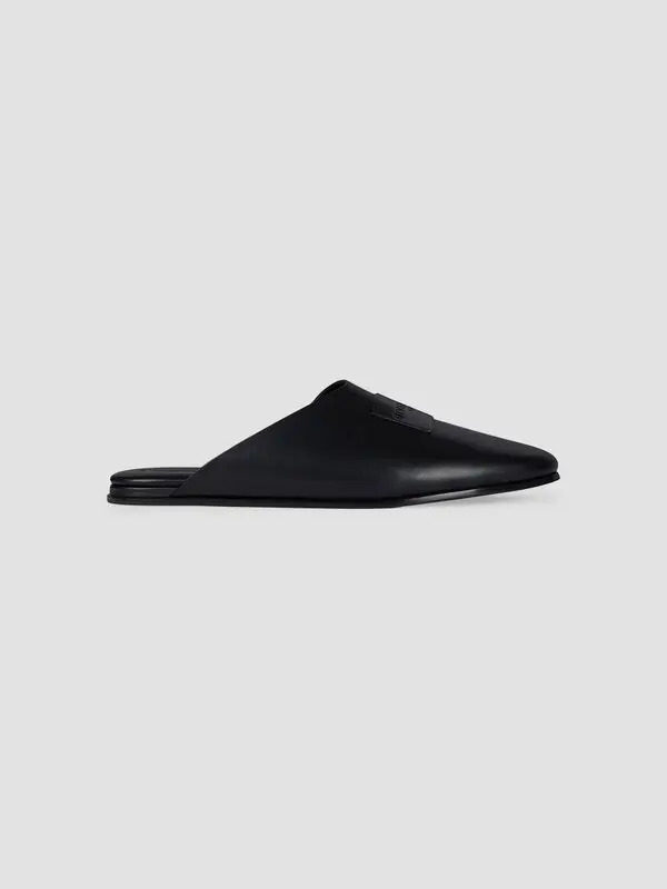 Givenchy Label Flat Mules In Nappa Leather