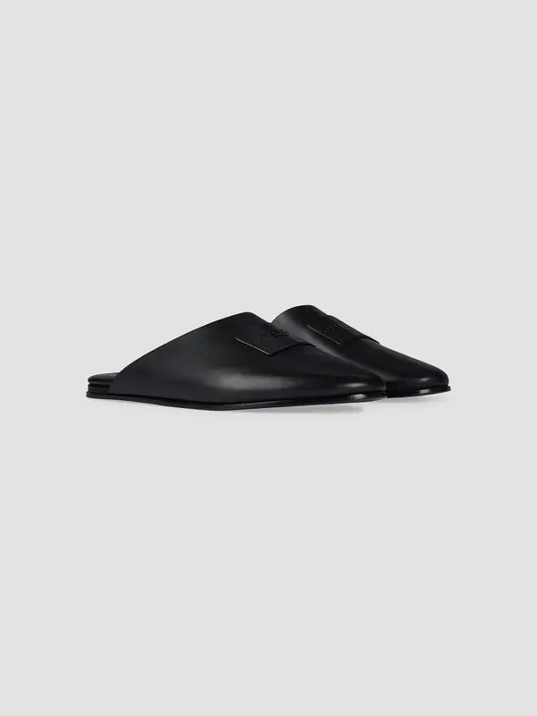 Givenchy Label Flat Mules In Nappa Leather