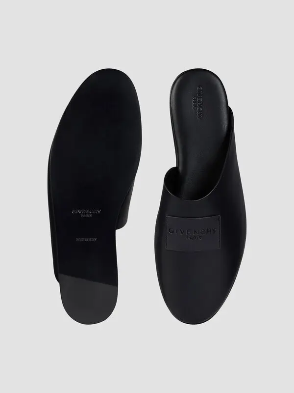 Givenchy Label Flat Mules In Nappa Leather