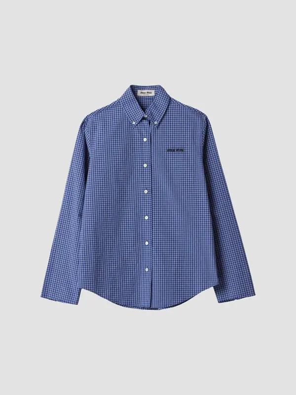 Miu Miu Checked Shirt - Blue