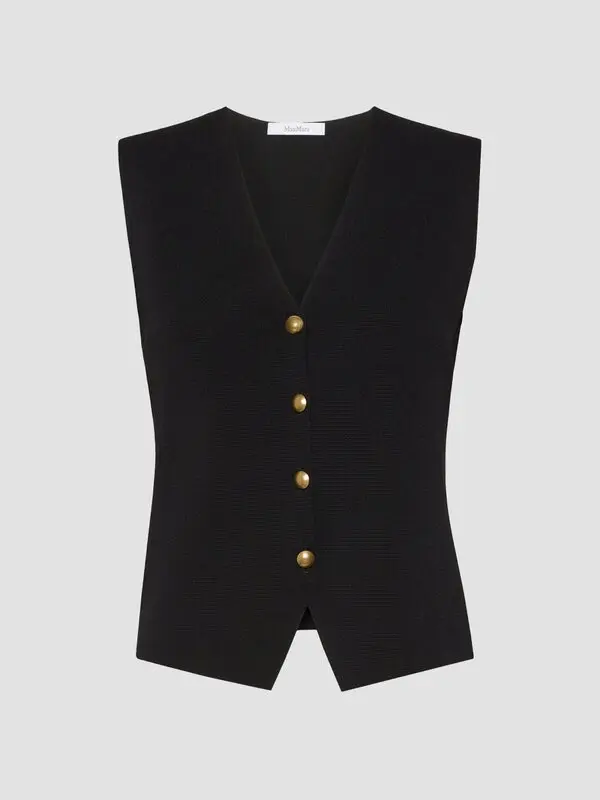 Max Mara Viscose Crepe Yarn Gilet