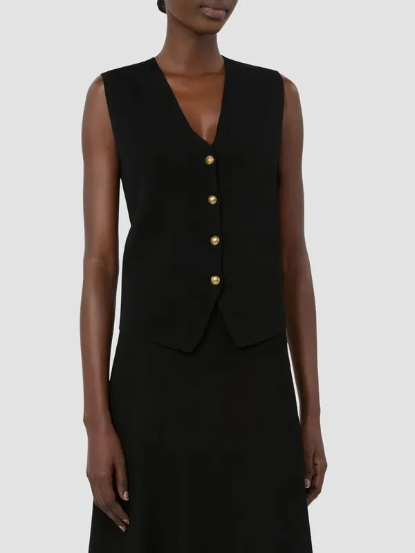 Max Mara Viscose Crepe Yarn Gilet