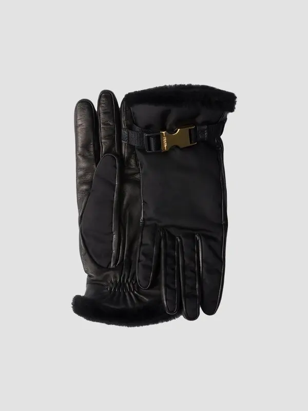 Prada Re-nylon And Shearling Gloves