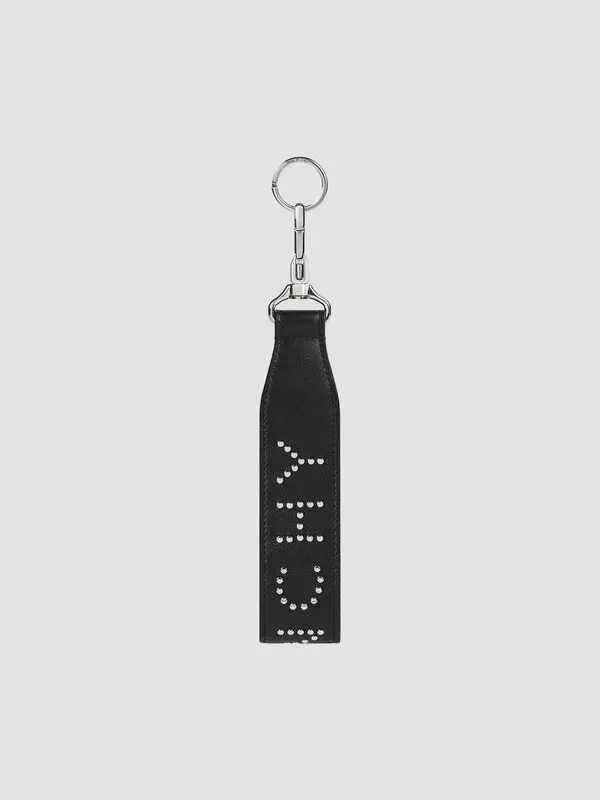 Givenchy Cargo Key Ring In Leather With Studs - Black