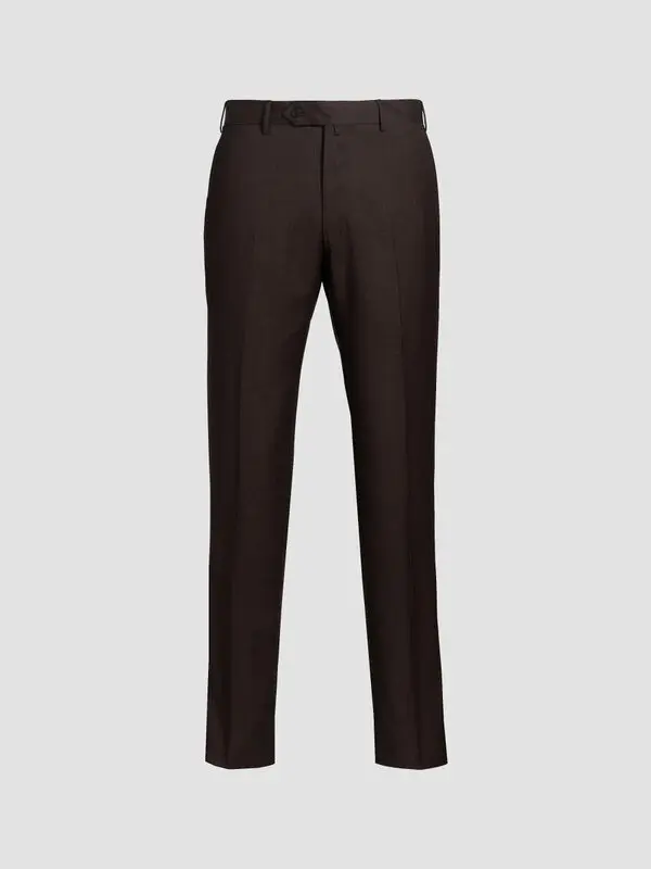 SAKS FIFTH AVENUE Collection Basic Wool Dress Trousers - Brown