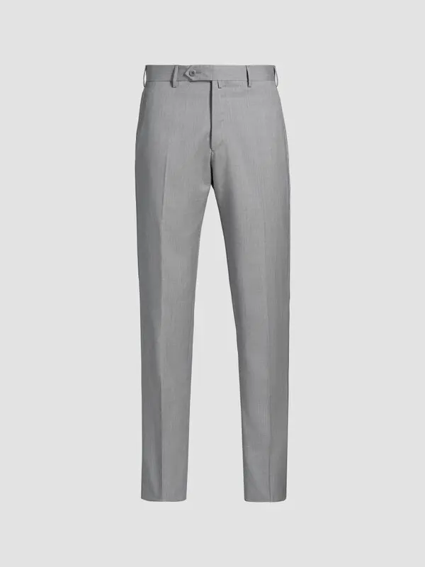 SAKS FIFTH AVENUE Collection Basic Wool Dress Trousers - Light Grey
