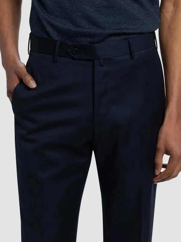 SAKS FIFTH AVENUE Collection Basic Wool Dress Trousers - Navy