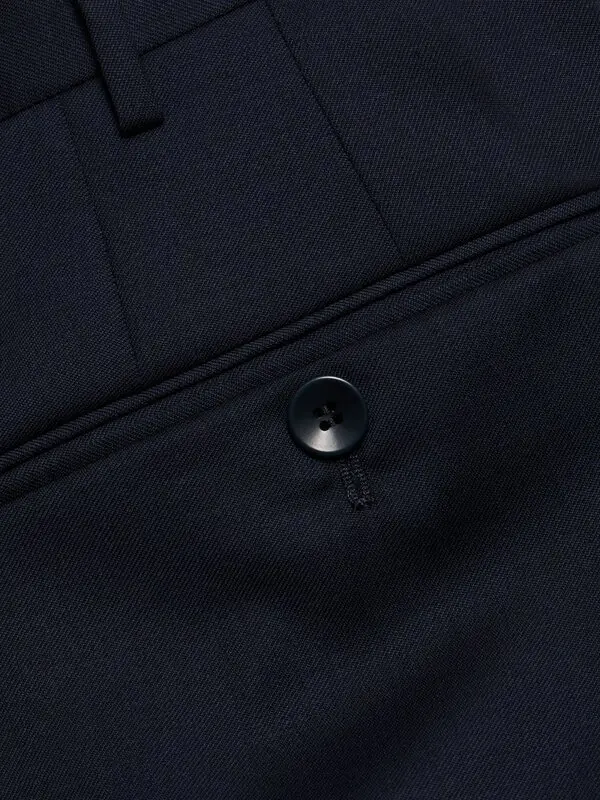 SAKS FIFTH AVENUE Collection Basic Wool Dress Trousers - Navy