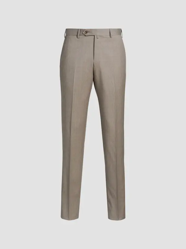 SAKS FIFTH AVENUE Collection Basic Wool Dress Trousers - Tan