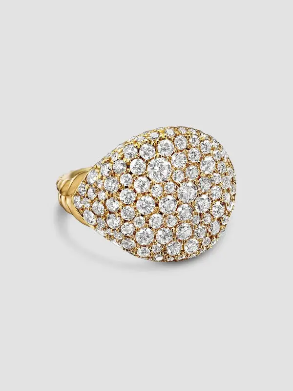 David Yurman Chevron Pinky Ring In 18k Yellow Gold