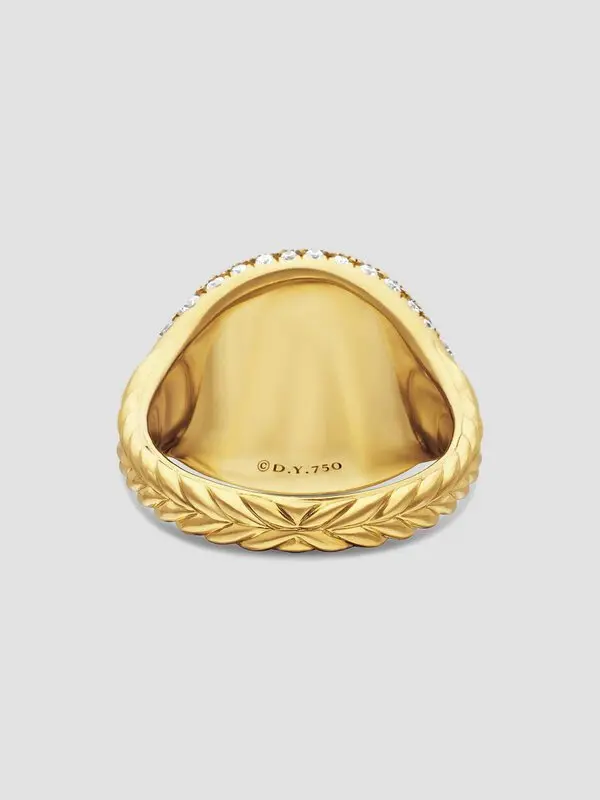 David Yurman Chevron Pinky Ring In 18k Yellow Gold