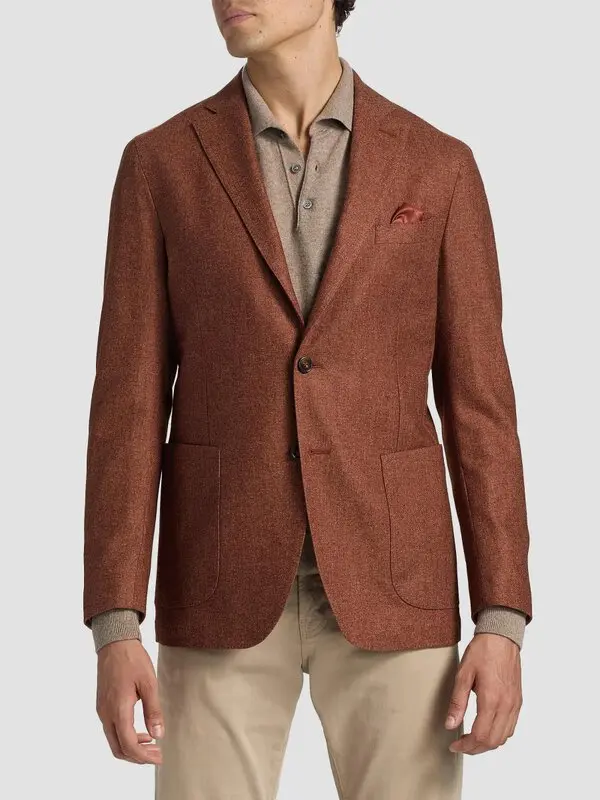 SAKS FIFTH AVENUE Collection Melange Wool-blend Flannel Jacket