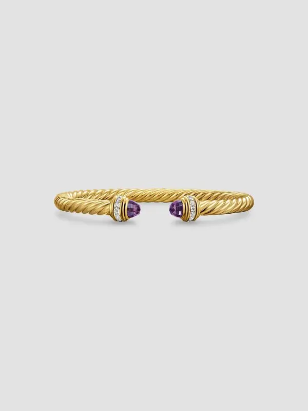 David Yurman Classic Cablespira Bracelet In 18k - Amethyst