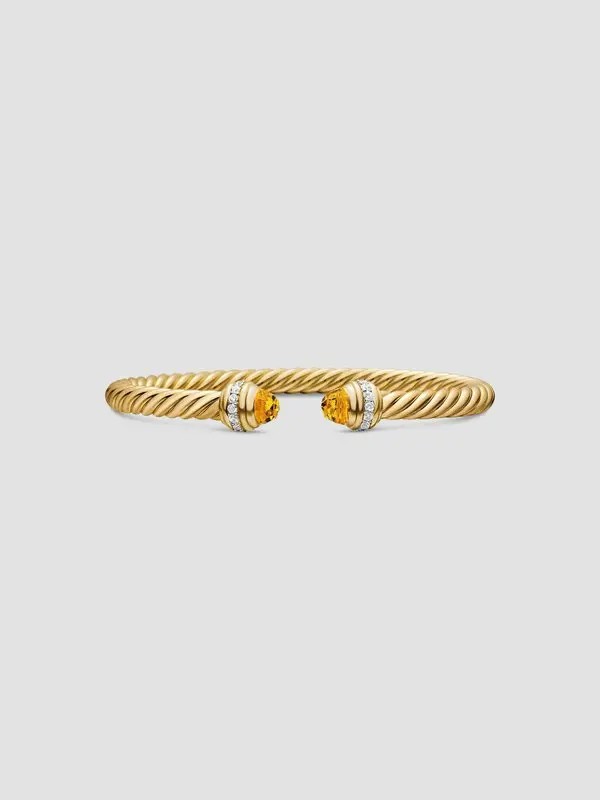 David Yurman Classic Cablespira Bracelet In 18k - Citrine