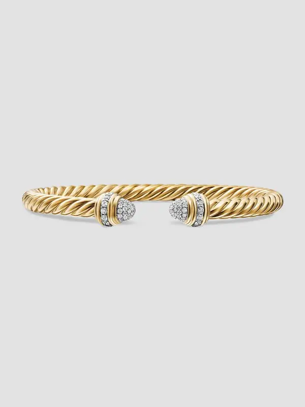 David Yurman Classic Cablespira Bracelet In 18k - Diamond