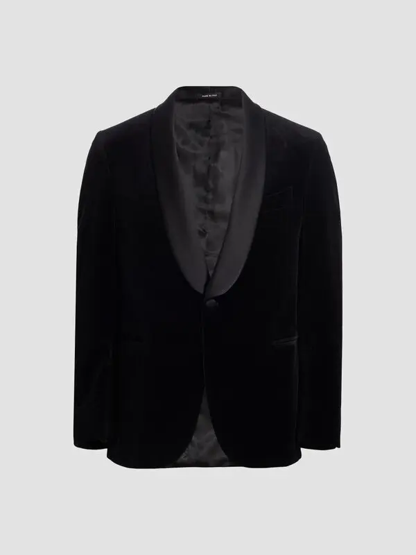 SAKS FIFTH AVENUE Collection Velvet Formal Shawl Jacket - Black