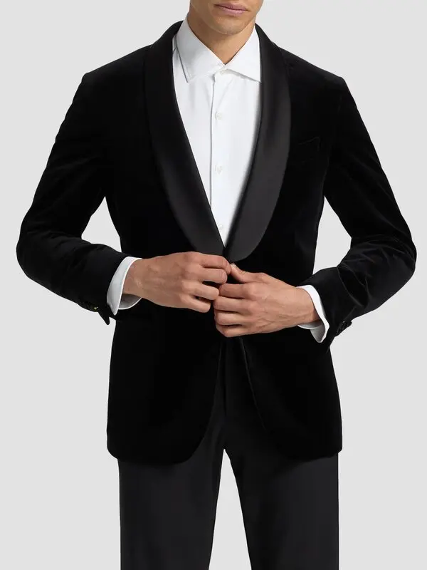 SAKS FIFTH AVENUE Collection Velvet Formal Shawl Jacket