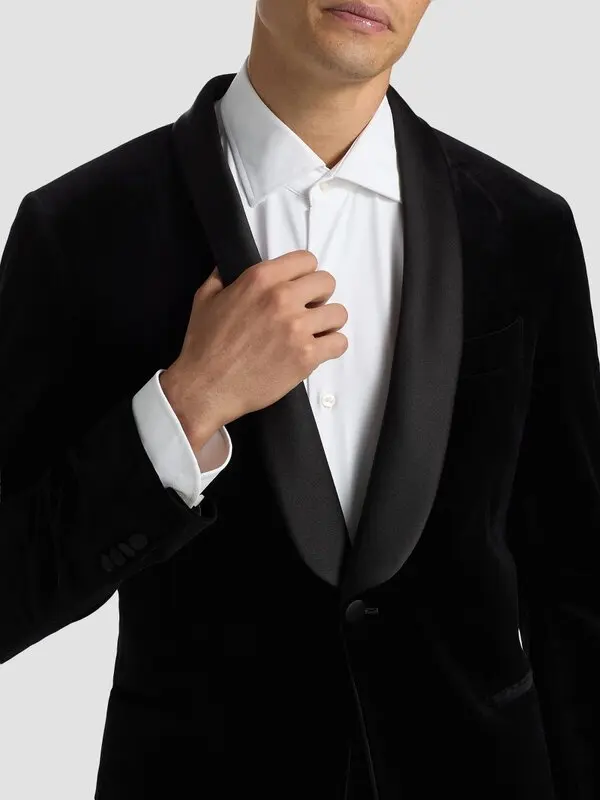 SAKS FIFTH AVENUE Collection Velvet Formal Shawl Jacket