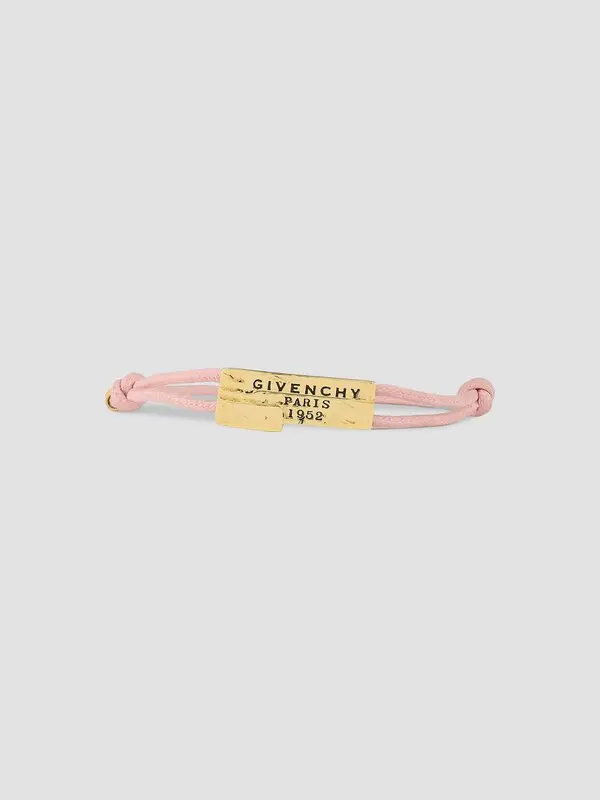 Givenchy Tape Cord Bracelet In Cotton And Metal - Pink