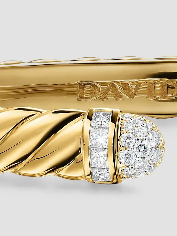 David Yurman Sculpted Cable Cuff Bracelet In 18k Yellow Gold