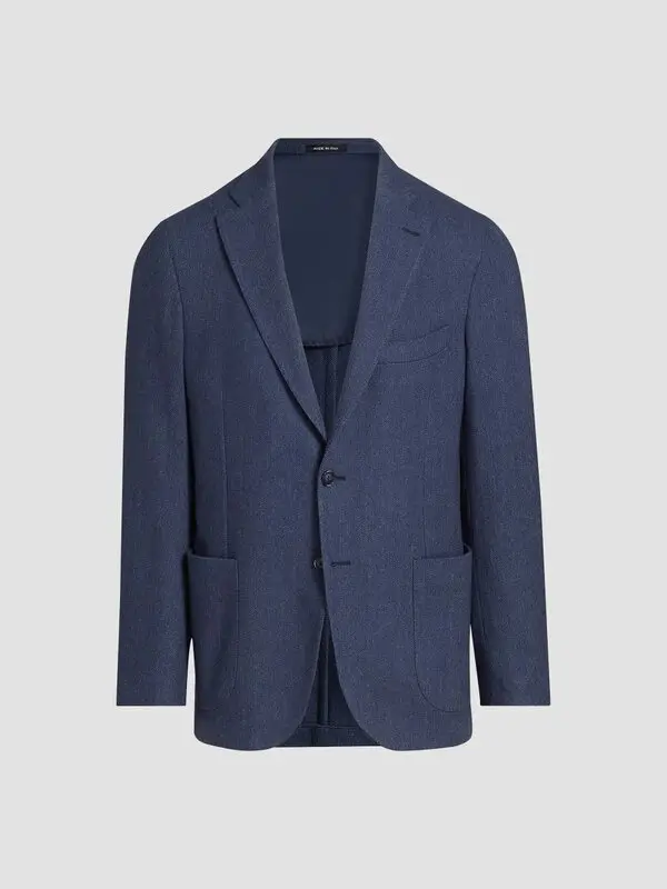 SAKS FIFTH AVENUE Herringbone Wool-blend Sport Coat - Navy