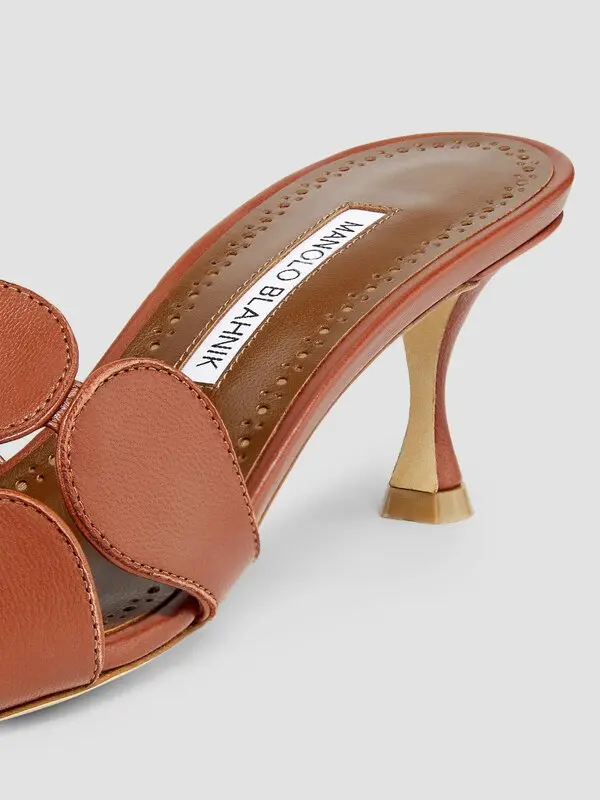 Manolo Blahnik Haribalmu 50mm Leather Sandals - Medium Brown