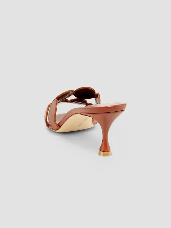 Manolo Blahnik Haribalmu 50mm Leather Sandals - Medium Brown