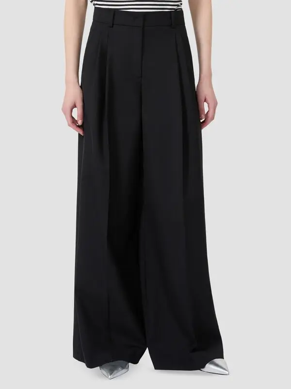 Max Mara Wide Leg Woollen Cloth Trousers