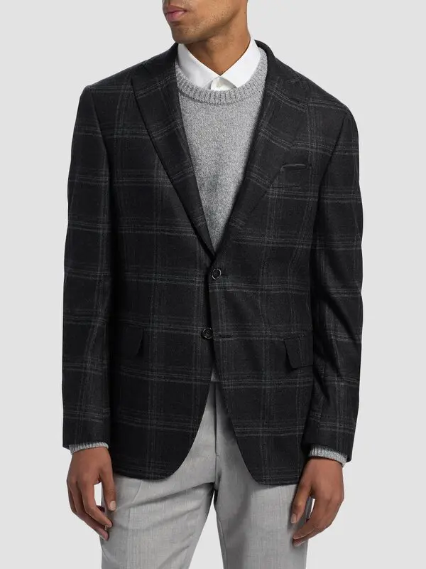 SAKS FIFTH AVENUE Collection Plaid Wool-blend Blazer